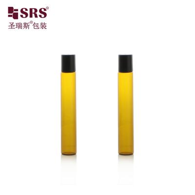 China 10ml Tubular Glass Roll‑On Bottle 15mm Diameter Empty Cosmetic Roller Vial for Essential Oil Perfume for sale