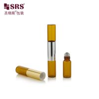 China 3ml+3ml Double‑Ended Tubular Glass Roll‑On Bottle Empty Dual Chamber Roller Vial for sale