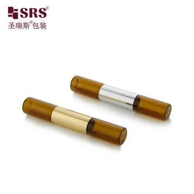 China 3ml+3ml Double‑Ended Tubular Glass Roll‑On Bottle Empty Dual Chamber Roller Vial for sale