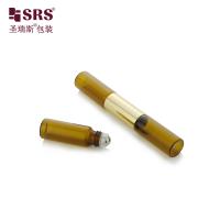 China 4ml+4ml Double‑Ended Tubular Glass Roller Bottle 8ml Total Refillable Dual Chamber Roll‑On Vial for Essential Oil Perfume Lip Oil Cosmetic Packaging for sale