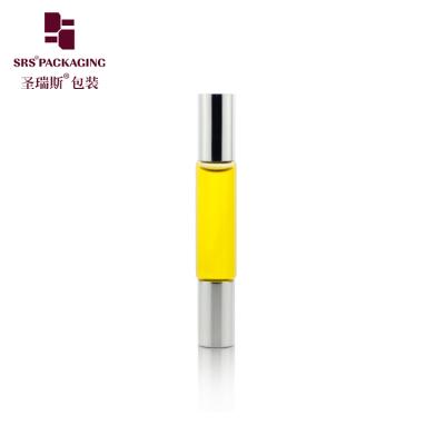 China Refillable 10ml Single Chamber Double‑Roller Glass Roll‑On Bottle Two Ends Roller Vial Custom Cosmetic Packaging for sale