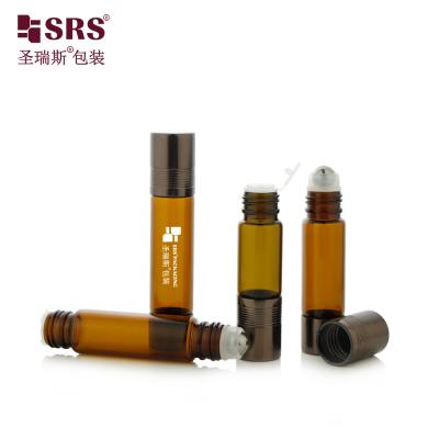 China 6ml/8ml/10ml/15ml Tubular Glass Bottle One End Roll‑On One End Plug Empty Cosmetic Vial for Essential Oil Perfume for sale