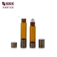 China 6ml/8ml/10ml/15ml Tubular Glass Bottle One End Roll‑On One End Plug Empty Cosmetic Vial for Essential Oil Perfume for sale
