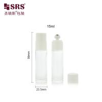 China 15ml Molded Glass Switchable Roll‑On Bottle Empty Cosmetic Roller Vial for sale