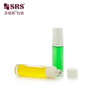 China 15ml Molded Glass Switchable Roll‑On Bottle Empty Cosmetic Roller Vial for sale