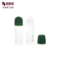 China 50ml Irregular‑Shaped Molded Glass Roll‑On Bottle With Plastic Roller Ball For Deodorant Body Perfume for sale