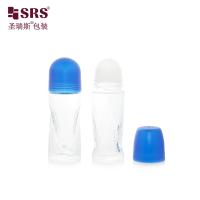 China 50ml Irregular‑Shaped Molded Glass Roll‑On Bottle With Plastic Roller Ball For Deodorant Body Perfume for sale