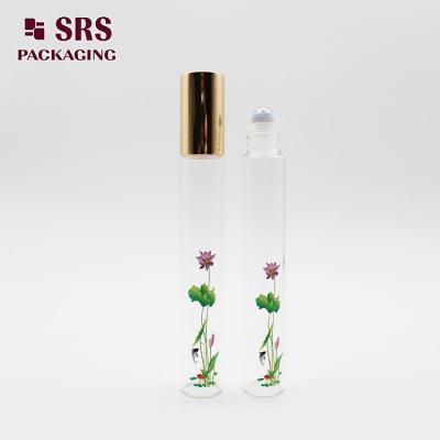China SRS cosmetic clear color roll on 10ml perfume oil glass bottle for sale