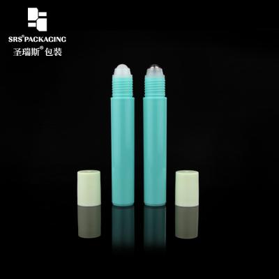 China 15ml Colorful PP Injection Roll On Bottle with Steel Ball for Samples for sale