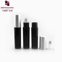 China RPA-5ML Black Roller Bottle Frosted Finish Available 5ml Roller Ball Container with Steel Ball Screw Cap In Metal for sale