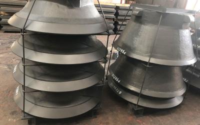 China Manganese 18% Stone Crusher Parts Mantle And Concave  Crusher Worn Parts for sale