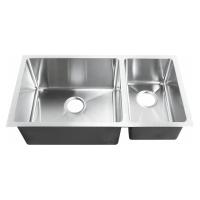 China Factory Supply Double Bowl Handmade 32 Inches Satin Finish SUS304 Undermounted Sinks for sale