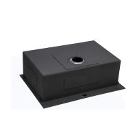 China Luxury Single Bowl Matte Black 304 Stainless Steel Topmount Handmade Kitchen Sink for sale