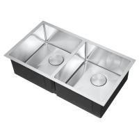China High Quality Under mount Rectangular Double Bowls Stainless Steel Sinks Kitchen Sinks for sale