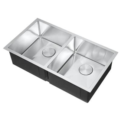 China High Quality Under mount Rectangular Double Bowls Stainless Steel Sinks Kitchen Sinks for sale