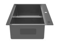 China FOOK SINK Handmade Top Mount 304 Stainless Steel Double Bowl Kitchen Sink with Ledge for sale