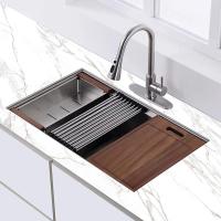 China FOOK SINK Handmade Underment 304 Stainless Steel Signle Bowl Kitchen Sink with Ledge for sale
