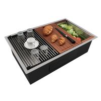 China FOOK SINK Handmade Underment 304 Stainless Steel Signle Bowl Kitchen Sink with Ledge for sale