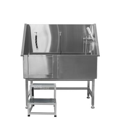China 50'’Professional Stainless Steel Dog Grooming Tub Bathing Station Removable Door Back Panel facotry derict for sale
