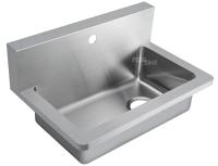 China Factory Wall Mounted Hung Single Wash Trough Basin Utility Stainless Steel 304 With Splash Back for sale
