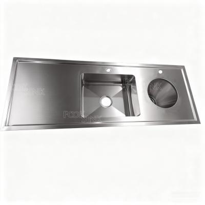 China Hospital Medical 304 316 Stainless Steel Surgical Sink Hygienic Double Bowl Design Sluice Sink Feature Faucet Included for sale