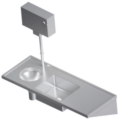 China Custom Sluice Hopper Sink for Hospital Clinic Lab Lavamanos Quirurgico Acero 316 Wall Mount Scrub Sink 304 Stainless Steel Workstation Hand Wash Basins 1600x560mm for sale