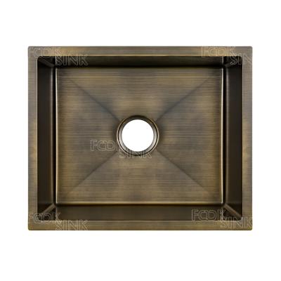 China Nordic Simple SUS304 Antique Golden Stainless Steel Kitchen Sinks Art Basin Rectangular Modern Bathroom Sink Evier De Cuisine Handmade Sink manufacturer wholesale 550x450mm Sink for sale