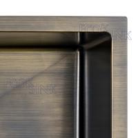 China Antique Brass Luxury Vintage Gold Kitchen Sinks 304 Stainless Steel Single Bowl PVD Finish Undermount Basin for Rustic Farmhouse Bronze Kitchen Sink for Apartment for sale
