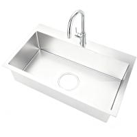 China Popular Korean Style Top Mount Sink 860x520mm Embossed Kitchen Sinks with 185mm Drain Hole Honeycomb Nano Sink Scratch Resistant Ss304 Stainless Steel Sink for Apartment Flat for sale
