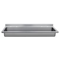 China Customized Size Wall Mounted Commercial Long Sink Ss304 Stainless Steel Wash Trough For School Public Industrial Outdoor Use Hand Washing for sale