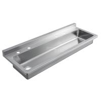 China Customized Size Wall Mounted Commercial Long Sink Ss304 Stainless Steel Wash Trough For School Public Industrial Outdoor Use Hand Washing for sale