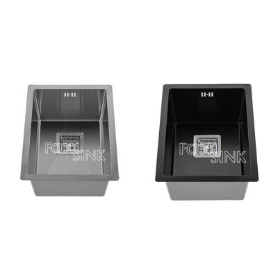 China High Quality Modern Handmade Small 304 Stainless Steel Sink Thickened Single Bowl Nano Black Kitchen Multifunctional Design Sink For Bar Rv for sale