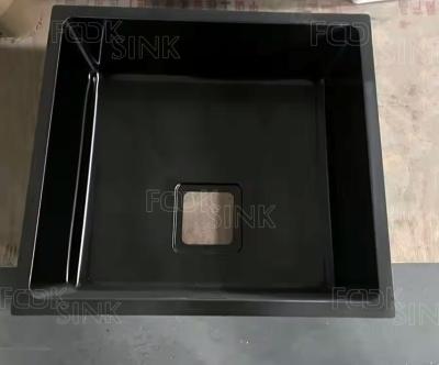 China Multifunction Black 54x44cm 304 Stainless Steel Kitchen Sinks PVD Custom Size Handmade Sink Kitchen Drop In Soundproof Sink Basin for sale