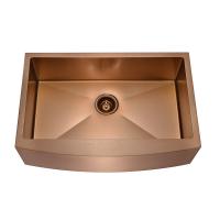 China Modern 33''X21''x10'' Farm 304 Stainless Steel Sink For The Kitchen Farmhouse Apron Sink Pvd Golden Scratch-Resistant Handmade Kitchen Sinks for sale