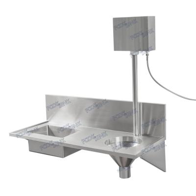 China 2026 New Design Sluice Sink For Hospital Clinic 304 316 Stainless Steel Hand Washing Lab Wall Mounted Sluice Sink Flush Valve Popular In Africa Medical Surgical Sink for sale