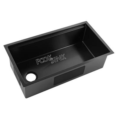 China Luxury Modern Top mount Black 304 Stainless Steel Sink 1.2/1.5mm thick Handmade Ledge Kitchen Sink brushed finish Undermount Workstation Sinks With Accessories for sale