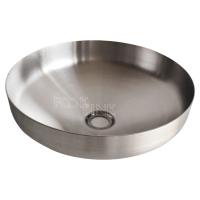 China Copper Gold Bathroom Sink With Brushed Round 304 Stainless Steel Sinks Customized top Mount High-End PVD Washbasin for toilet for sale