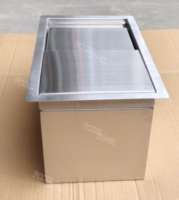 China High Quality Insulated Ice Bucket With Brushed Surface 304 Stainless Steel Ice Bin container Customizable Large Capacity Outdoor Camping Ice Bin for sale