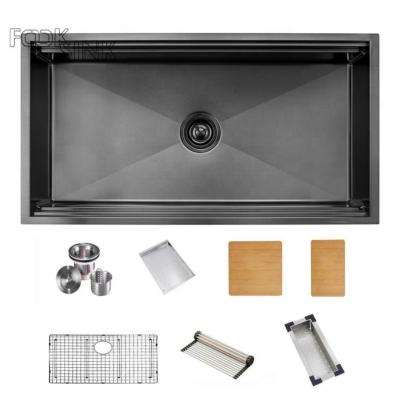 China Factory Handmade Workstation Ledge Kitchen Sink For Apartment Bar 304 Stainless Steel 16/18 Gauge Undermount Kitchen Sink Home Wash Food Baisns for sale