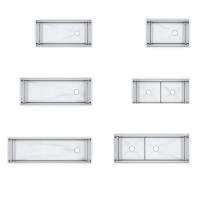 China Commercial Long 40/50inch Handmade Stainless Steel Kitchen Sink Set Undermount Single & Double Bowl Workstation Sink Brushed Surface for sale