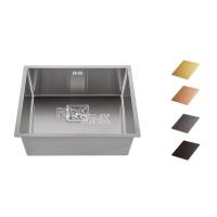 China Multifunction Black 54x44cm 304 Stainless Steel Kitchen Sinks PVD Custom Size Handmade Sink Kitchen Drop In Soundproof Sink Basin for sale