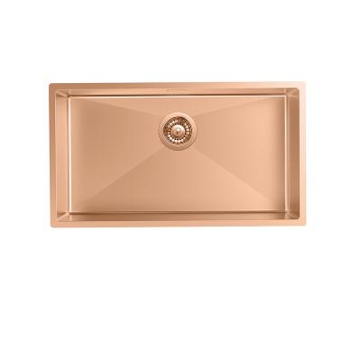 China Vintage 16/18 Gauge  Rose Gold Sink Apartment Home Modern Vegetable Wash Sinks 32inch Counter Single Bowl Kitchen Sink With Cutting Board for sale