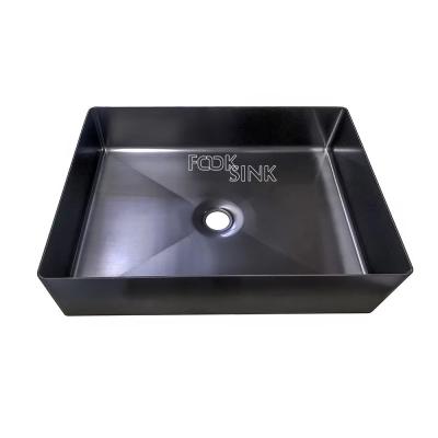 China Heavy Duty Bathroom Sink Stalinless Steel 304 Pvd Black Golden Wash Basins Sink For Toilet Hotel Luxury Above Counter Bathroom Sinks for sale