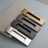 China Custom Luxury Rectangular 304 Stainless Steel Sliding Door Handle Factory wholesale Flush Pull Handles Matte Black for sale
