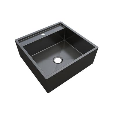 China Customized Size Wash Basin Counter Top Art Design Nano Bathroom Sinks Pvd Black Golden Stainless Steel Sink For Toilet Hotel Restaurant for sale