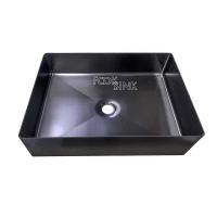 China Customized Size Wash Basin Counter Top Art Design Nano Bathroom Sinks Pvd Black Golden Stainless Steel Sink For Toilet Hotel Restaurant for sale