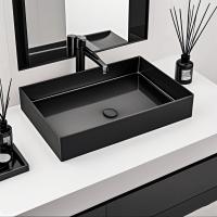 China Customized Size Wash Basin Counter Top Art Design Nano Bathroom Sinks Pvd Black Golden Stainless Steel Sink For Toilet Hotel Restaurant for sale