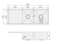 China 16 Gauge Stainless Steel Sink With Drainboard , Undermount Handmade Kitchen Sink for sale