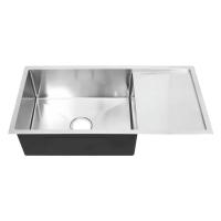 China Single Bowl Kitchen Sink With Drainboard 1.2mm Thickness Polished Surface Finish for sale