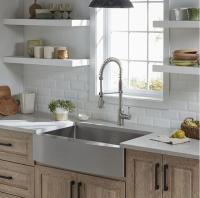 China Modern Design Silver Apron Stainless Steel Kitchen Sink CUPC Certificate for sale